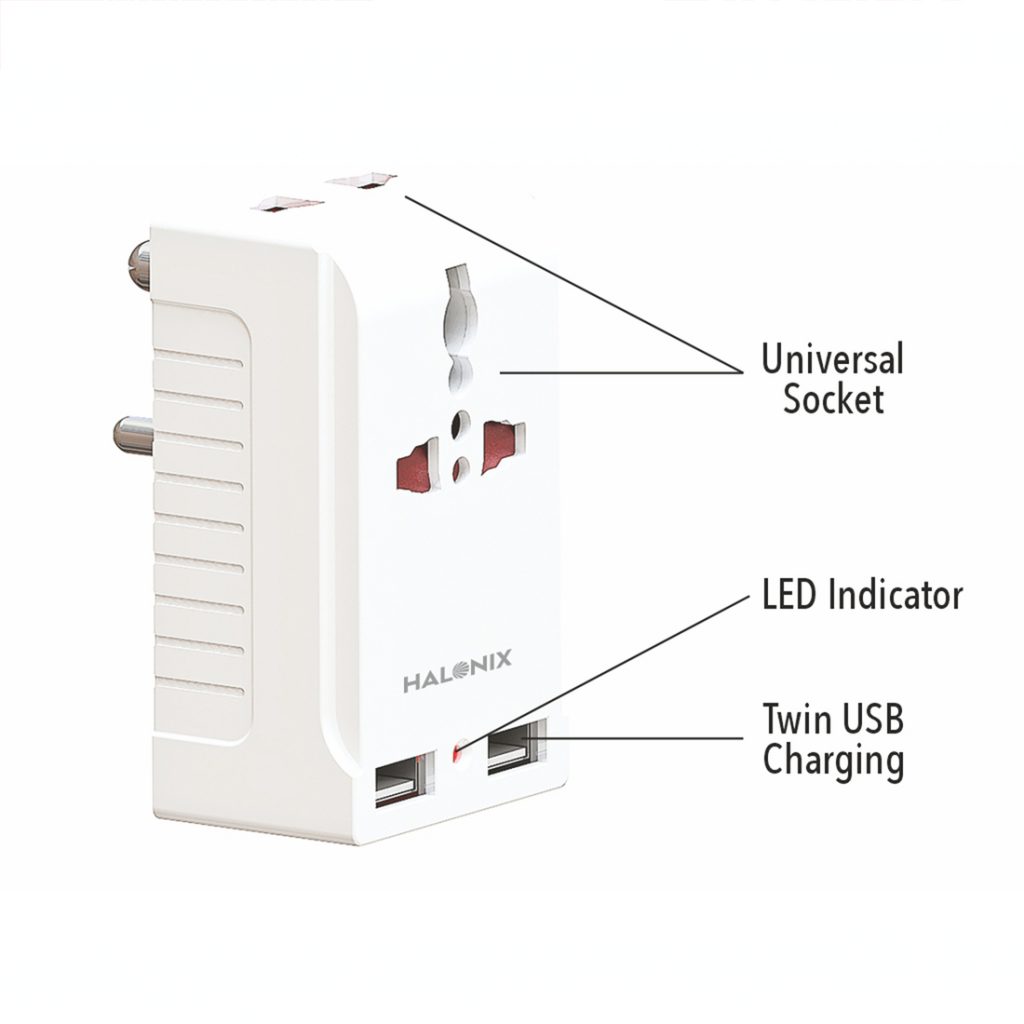 Multi Plug with USB - Halonix